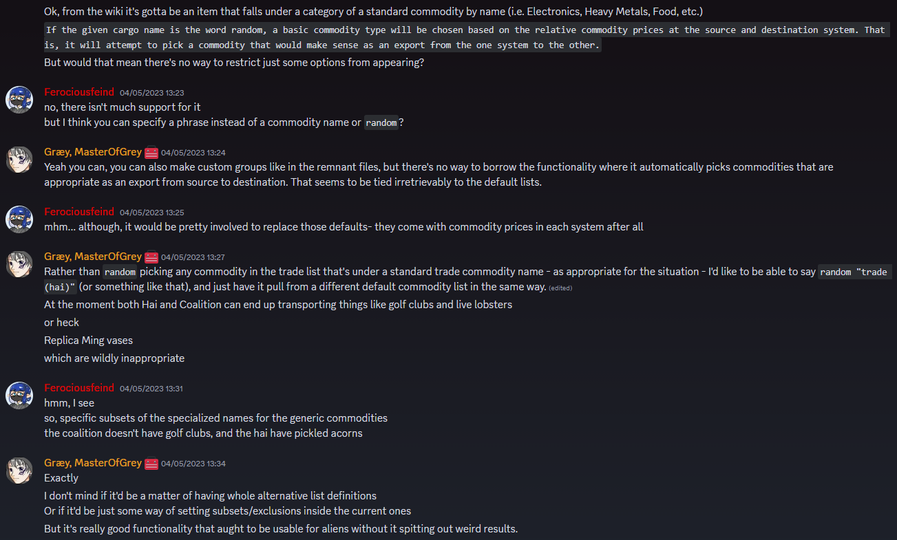 Request: Expose `cargo: random` to some other method of access. · Issue #8730 · endless-sky ...