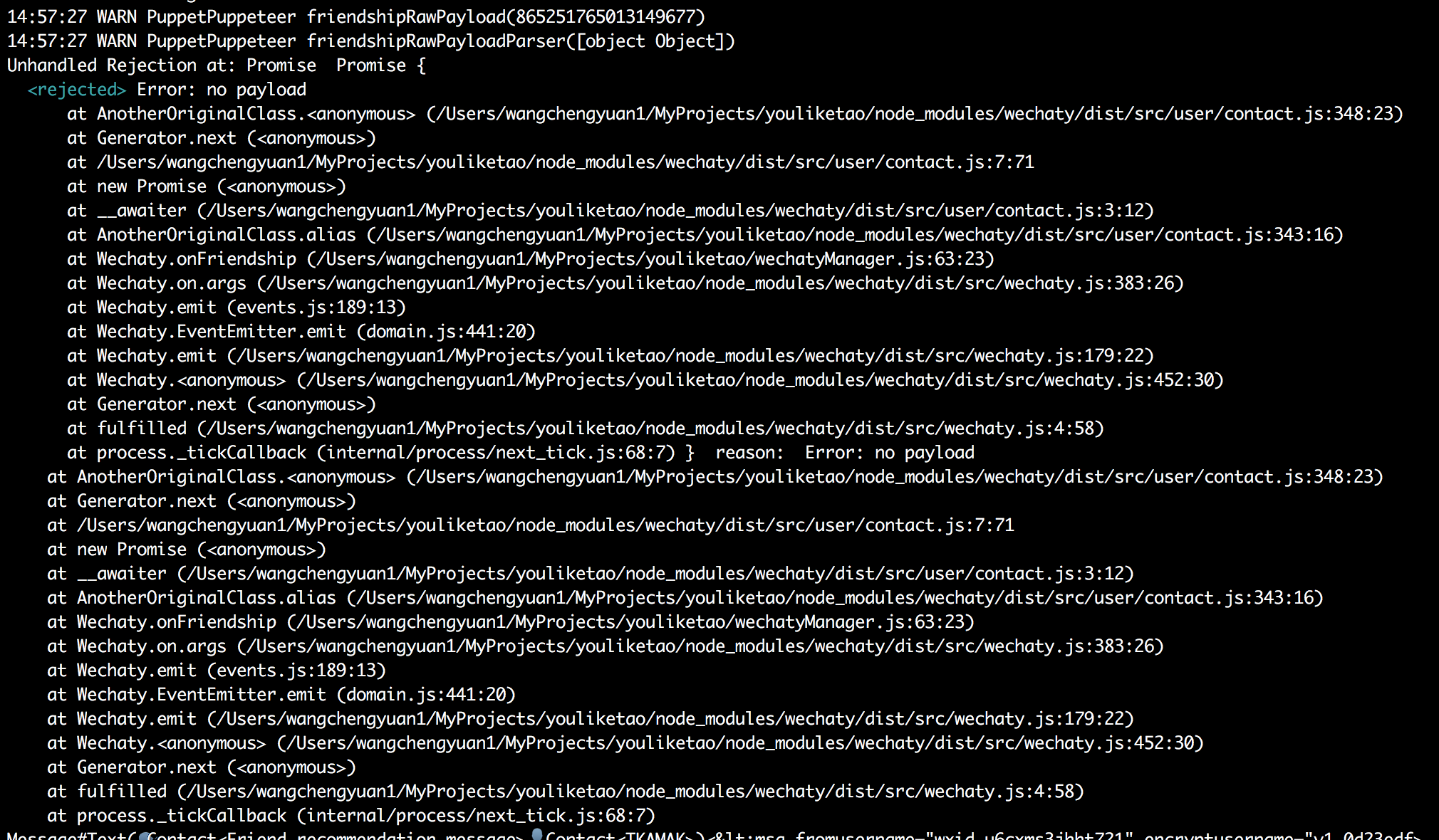 got no payload error when contact.alias('xx') · Issue #1714 · wechaty/wechaty · GitHub