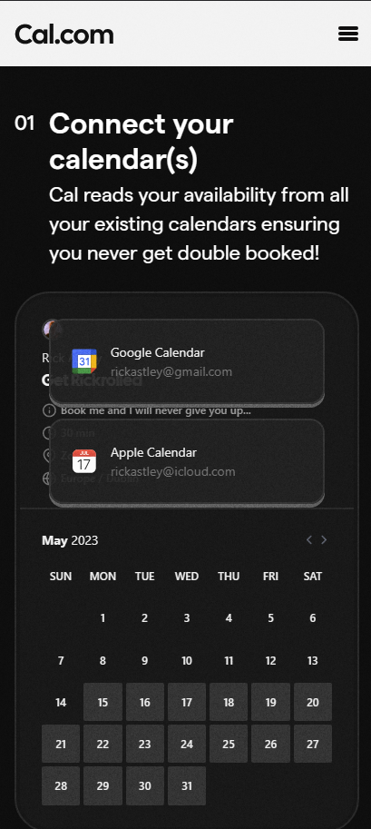 Possible Undesirable Mobile Homepage Layout · Issue 8844 · Calcom · Github