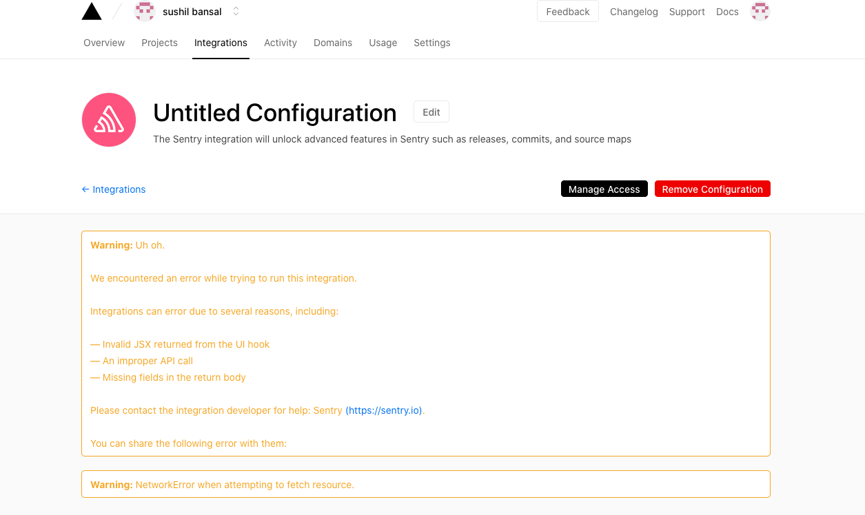Vercel integration - error · Issue #23284 · getsentry/sentry · GitHub