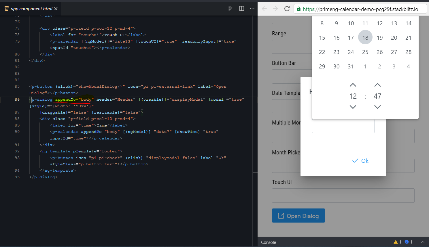 calendar inside dialog cut of on scroll · Issue #10511 · primefaces/primeng · GitHub