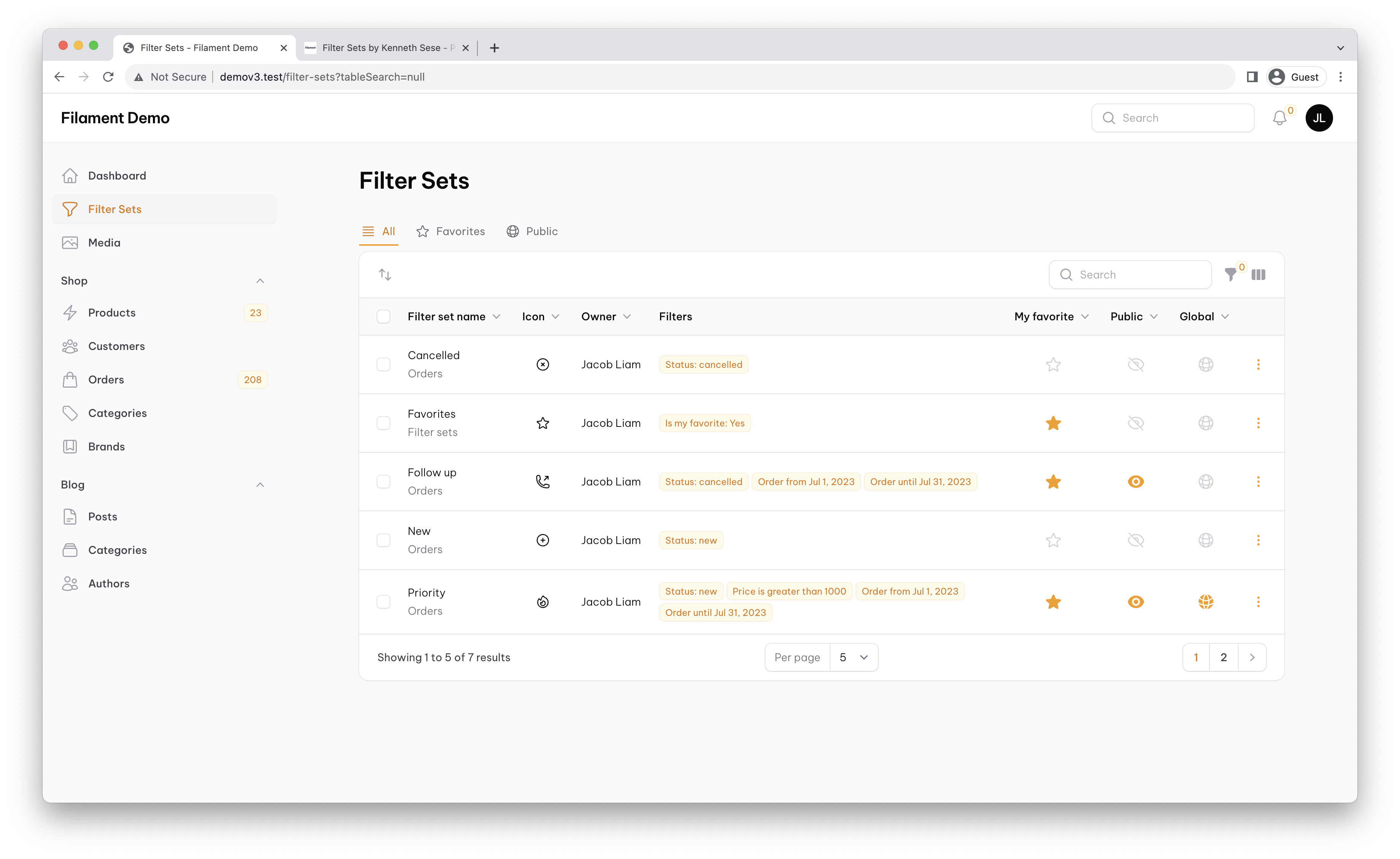 Filter Sets by Kenneth Sese - Filament