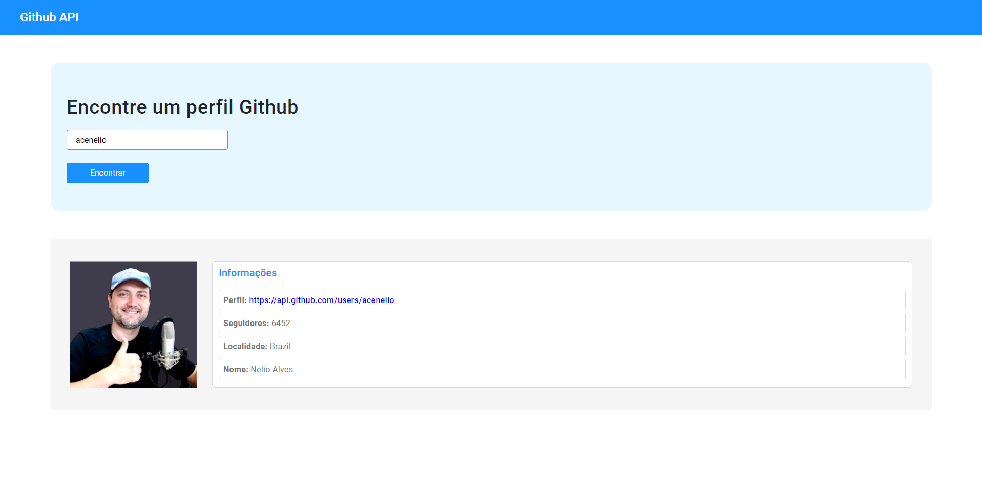 GitHub - danielbricola/github-profile-search: Site integrado com API do ...