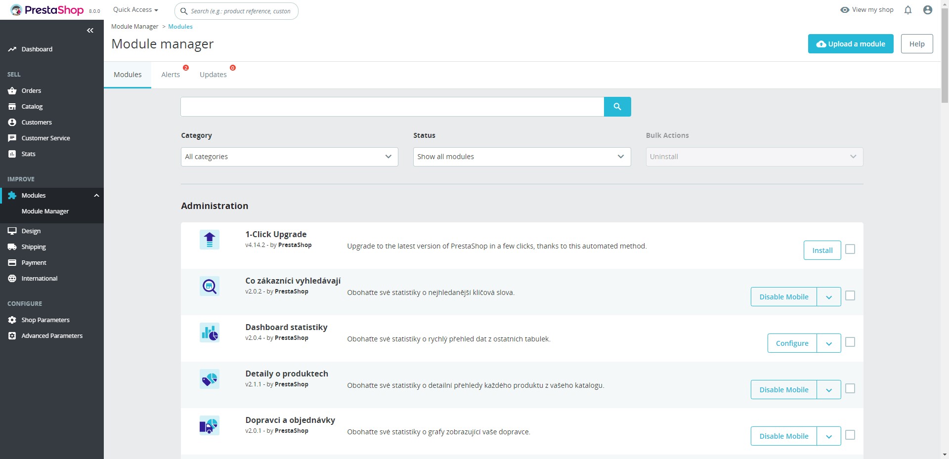 Modules page default button changed on 8.0 · Issue #30101 · PrestaShop ...