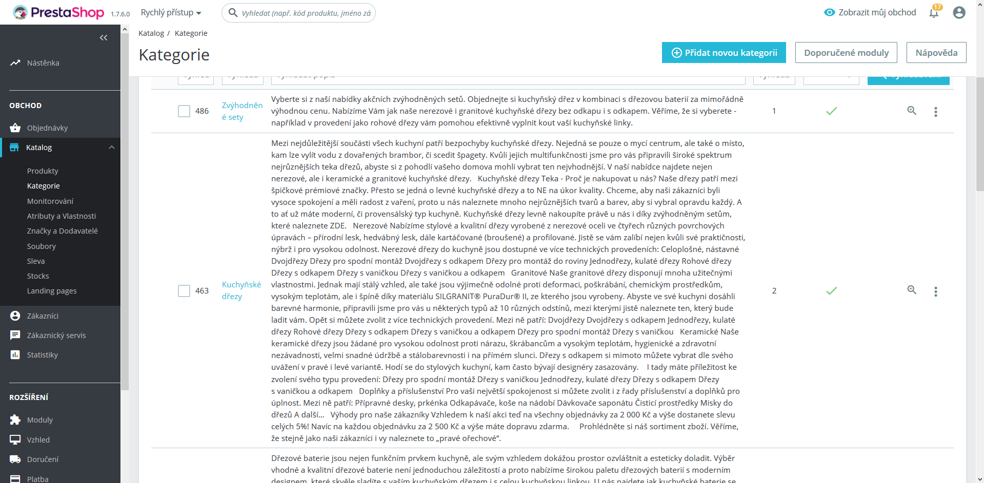 BO | Categories | Truncate category description preview · Issue #14714 · PrestaShop/PrestaShop ...