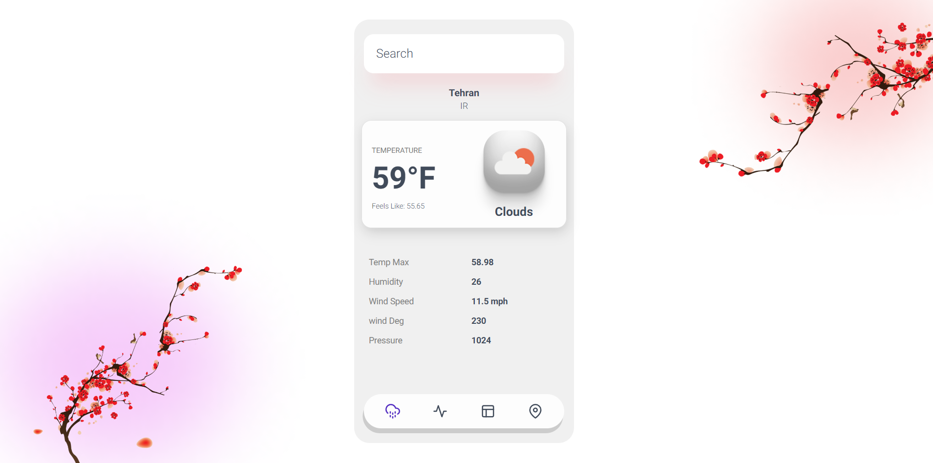 GitHub - Mehranlip/Hanafubuki-Weather-React: ⛈ Weather app with react js and API