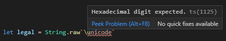 Incorrect syntax highlighting for Javascript raw strings · Issue #110011 · microsoft/vscode · GitHub