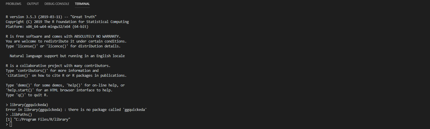 Internal R terminal says package is missing when it is not. · Issue #134 · REditorSupport/vscode ...