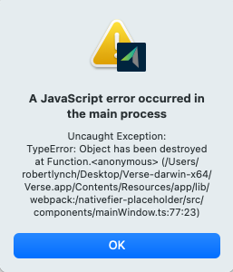 Closing tab crashes app with `Uncaught Exception: Error: Object has been destroyed` · Issue #939 ...