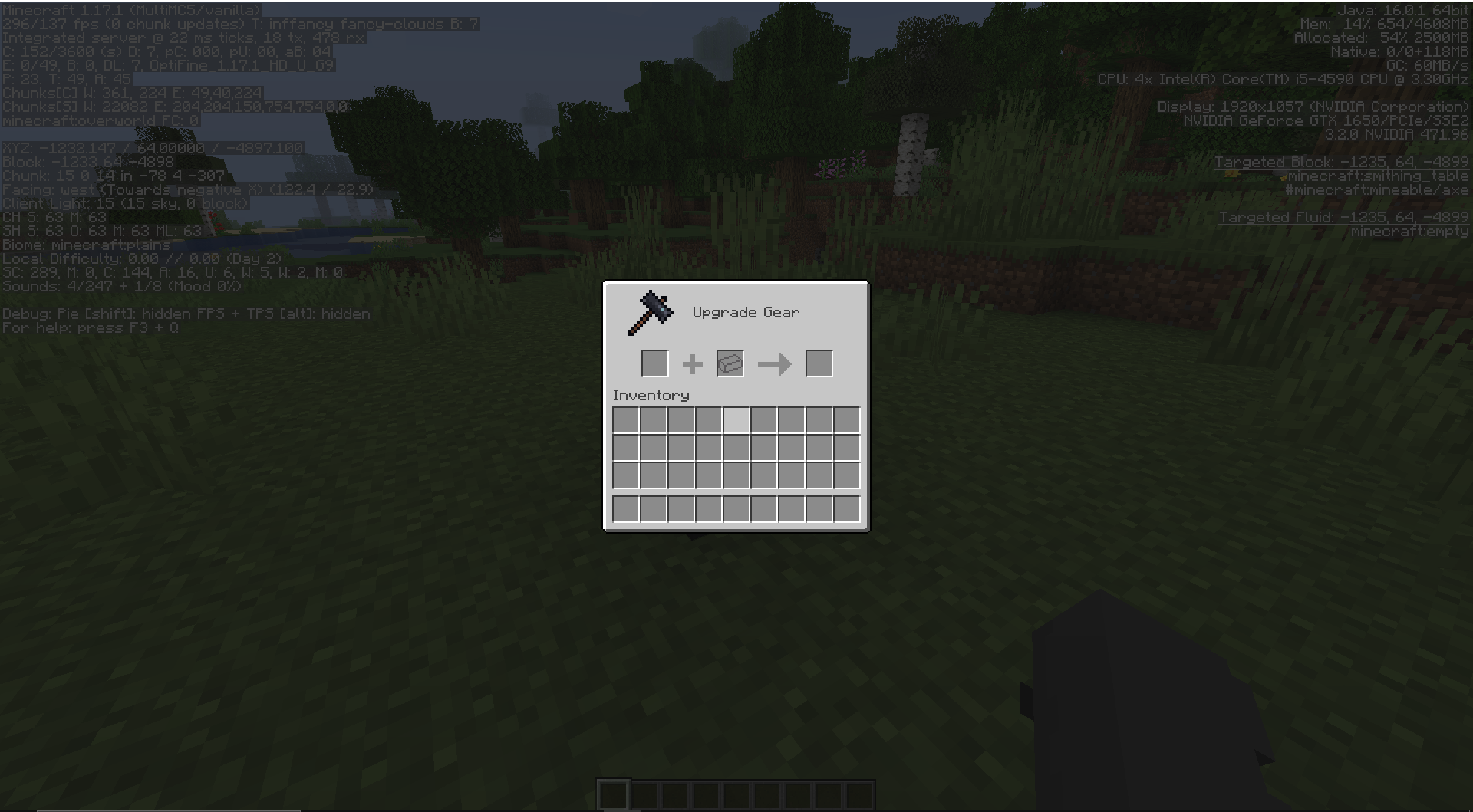 Smithing table UI texture bug · Issue #6249 · sp614x/optifine · GitHub