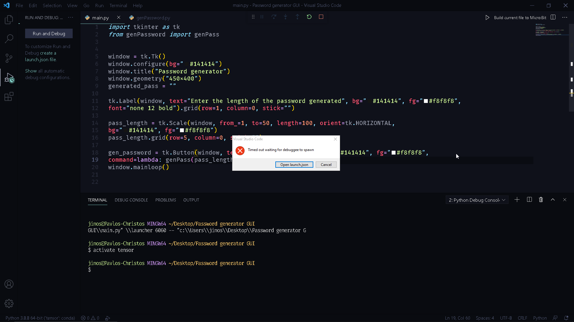 Typo when debugger times out · Issue #119558 · microsoft/vscode · GitHub