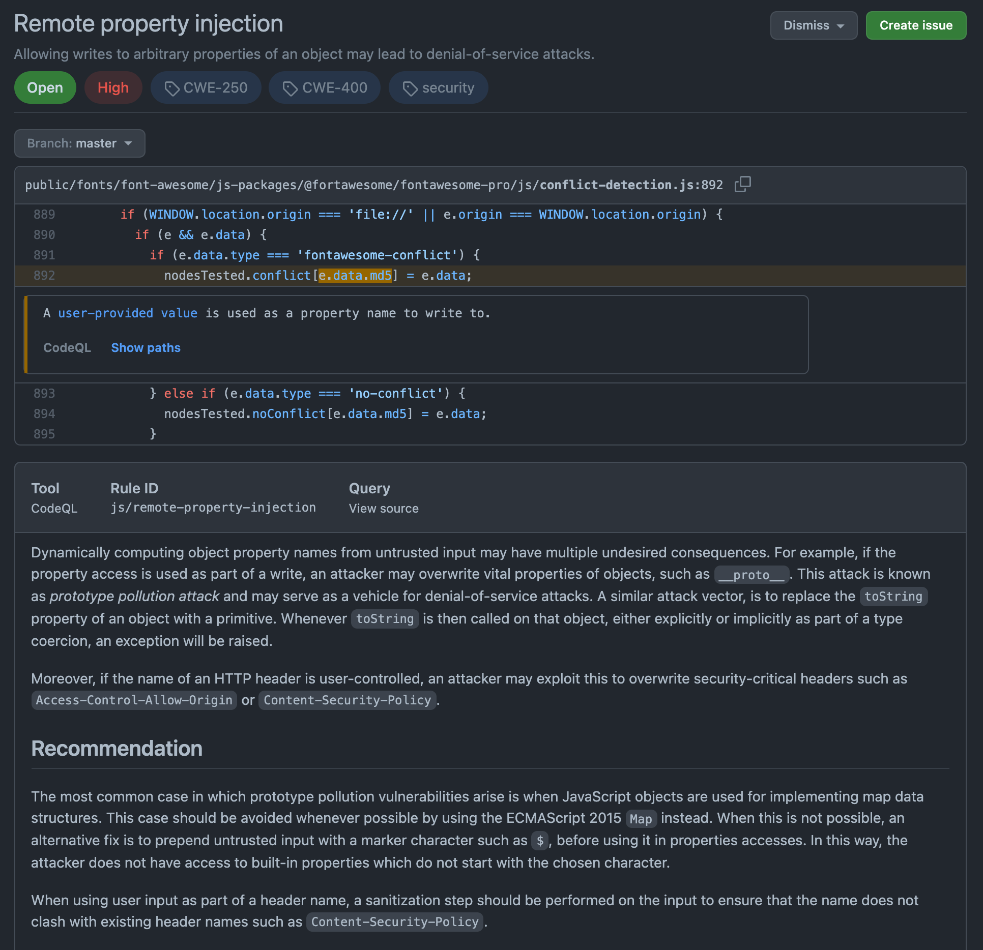 Security issue in conflict-detection.js · Issue #18489 · FortAwesome ...
