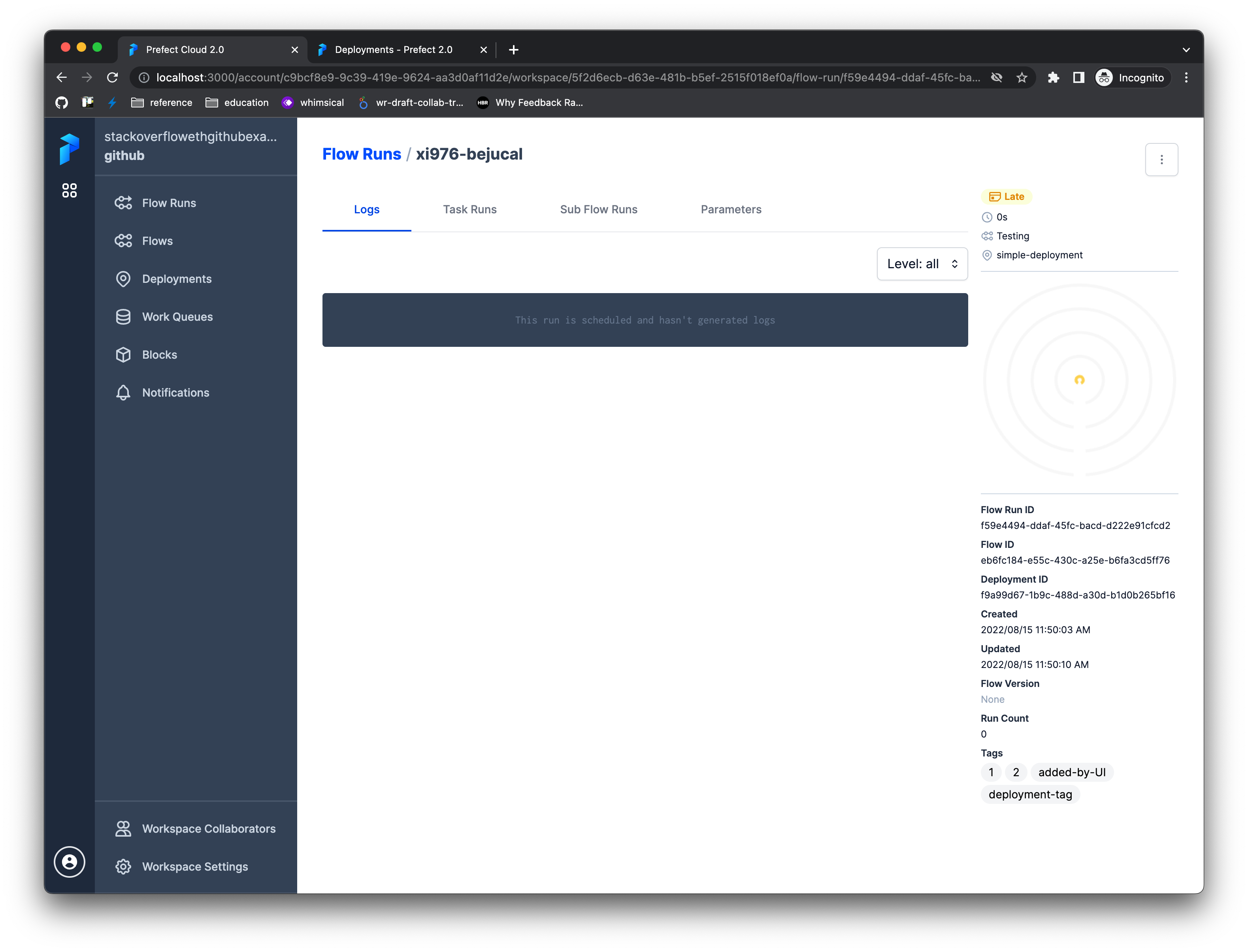 Bug: Tags not showing on the flow run details page · Issue #499 · PrefectHQ/prefect-ui-library ...