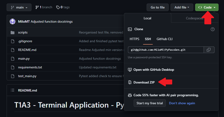 GitHub - MiloMT/PyPassGen: A repo for a python password generator, completed for an assignment ...