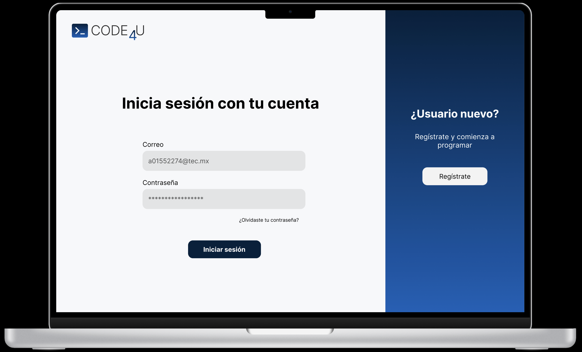 Iniciar sesión en la plataforma utilizando mi correo y contraseña · Issue #1 · Code4UHub/client ...