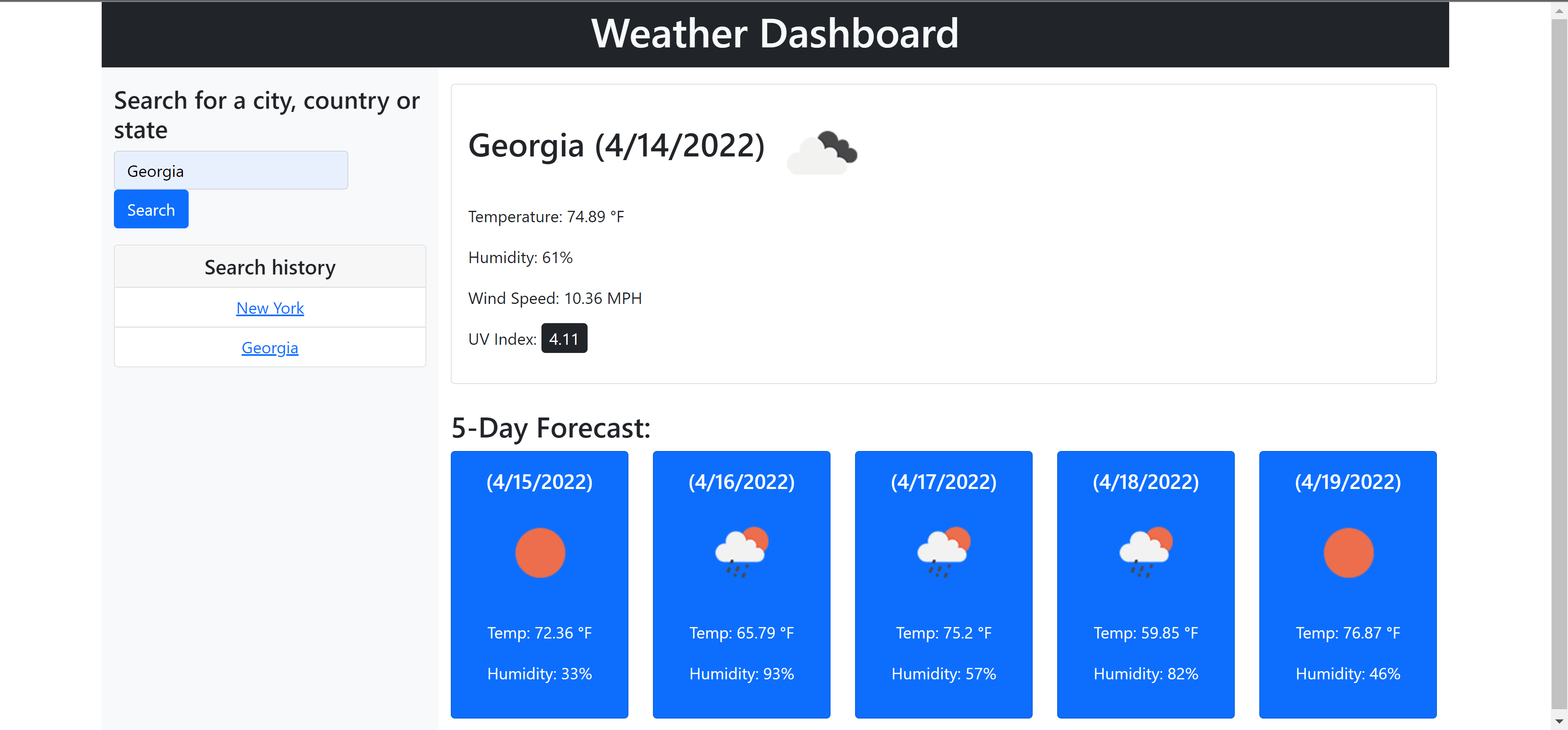 GitHub - gmumpower/special-fiesta-weatherdashboard