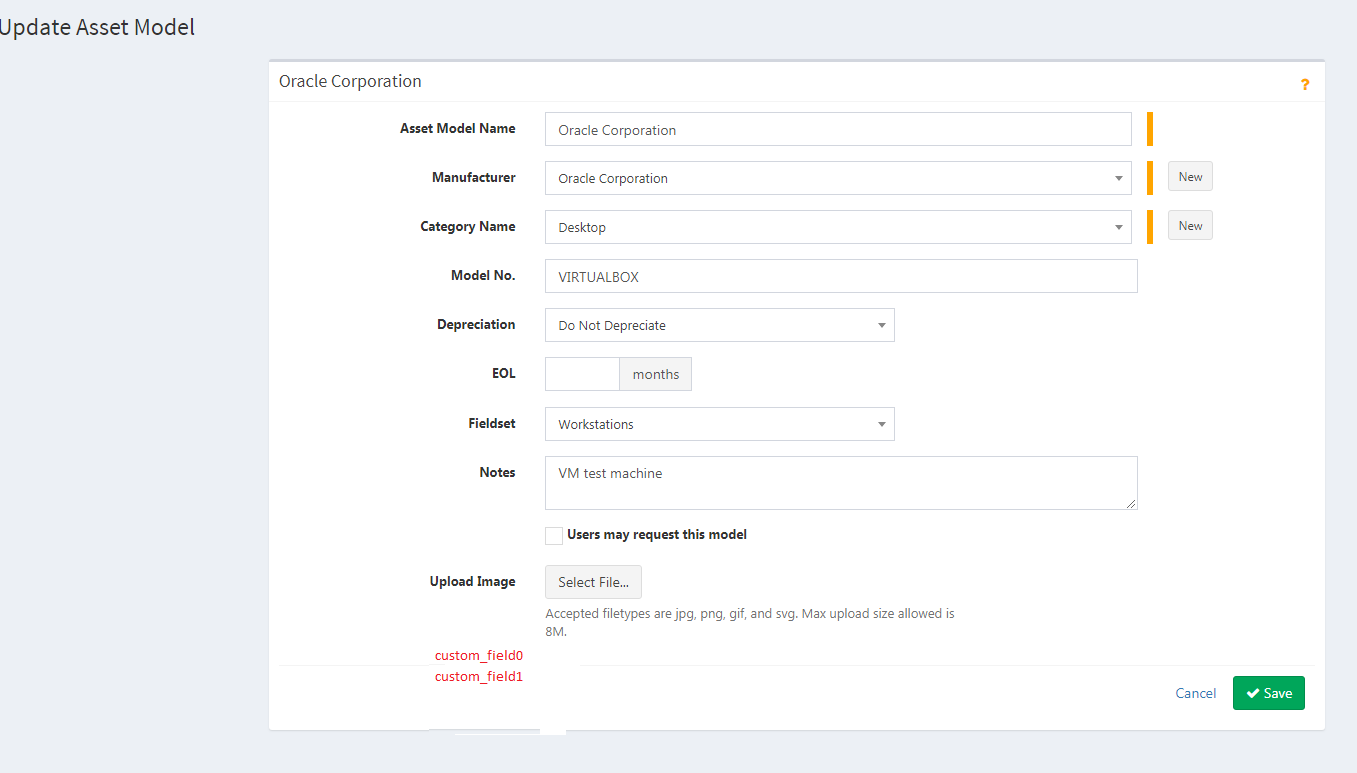 Custom Fields for Asset Model · Issue #5478 · grokability/snipe-it · GitHub
