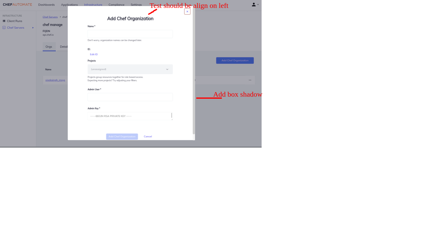 [Infra Views Read/Write] Organization List and Create Org UI Improvements · Issue #4749 · chef ...