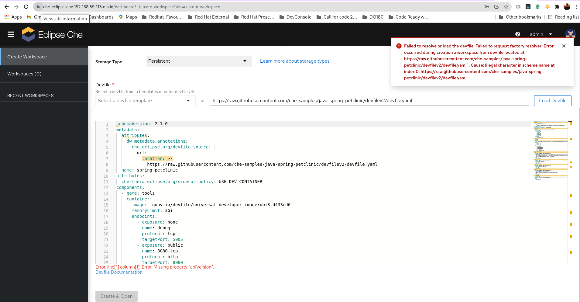 V2 Devfiles Are Not Working On Eclipse Che Version 7 39 1 Snapshot · Issue 20807 · Eclipse