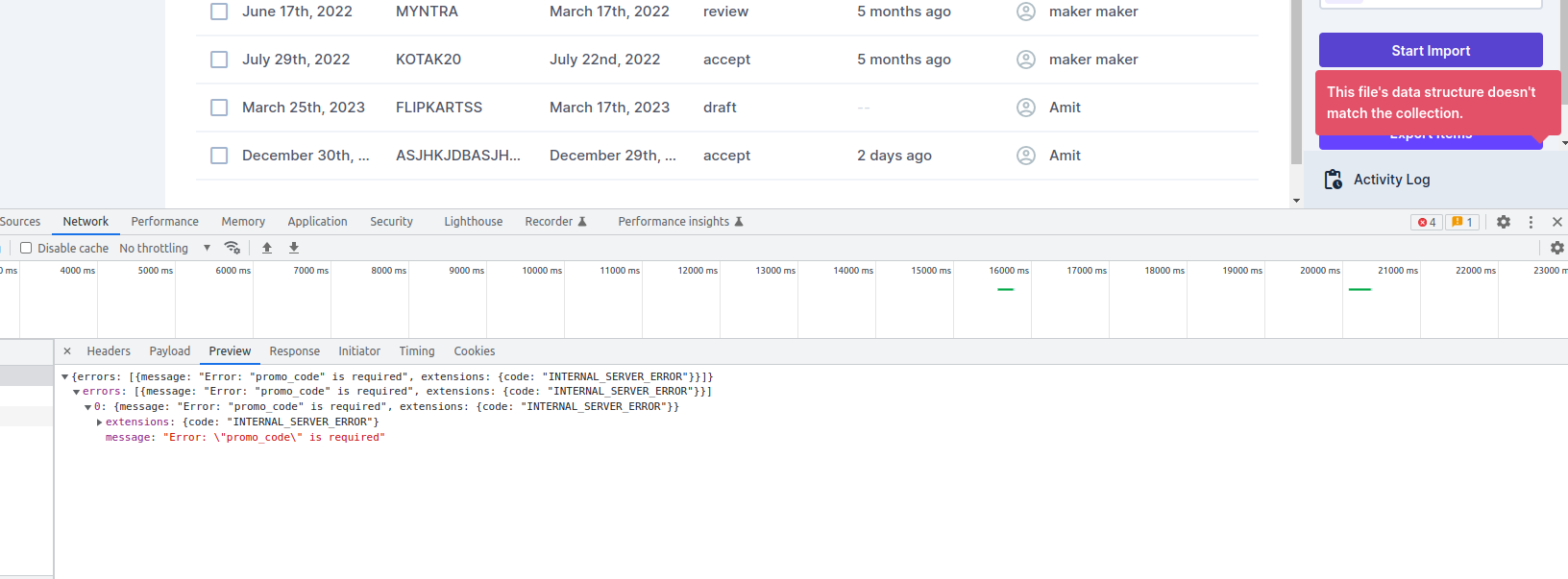 Improve error message when importing file to collections · Issue #16955 · directus/directus · GitHub