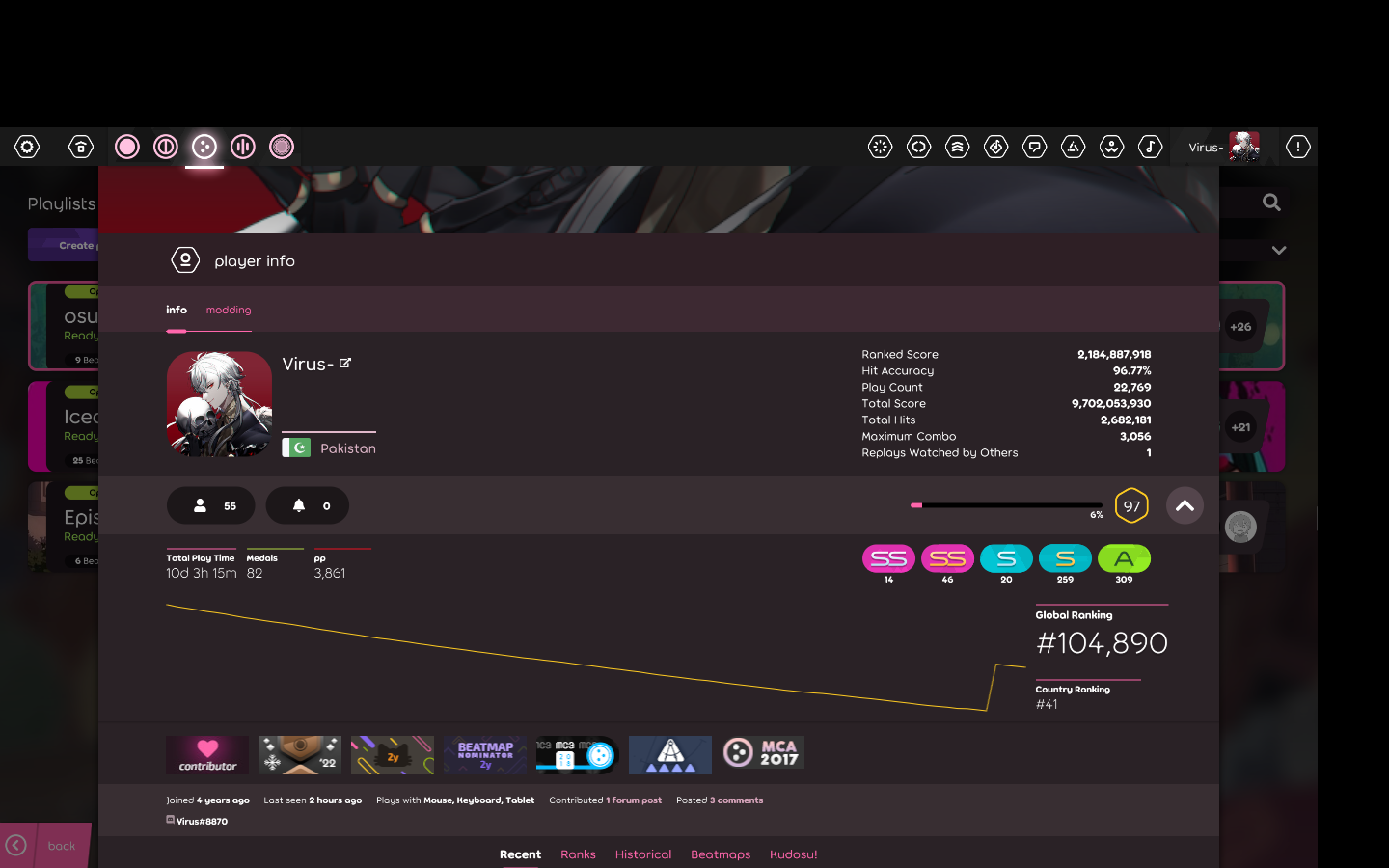 Badge Error while viewing player profiles · Issue #17081 · ppy/osu · GitHub