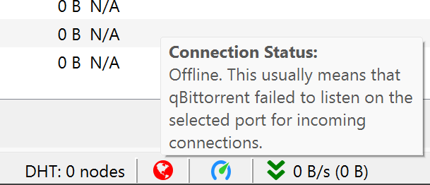 Show "Connection Status" more prominently when offline · Issue #18414 · qbittorrent/qBittorrent ...