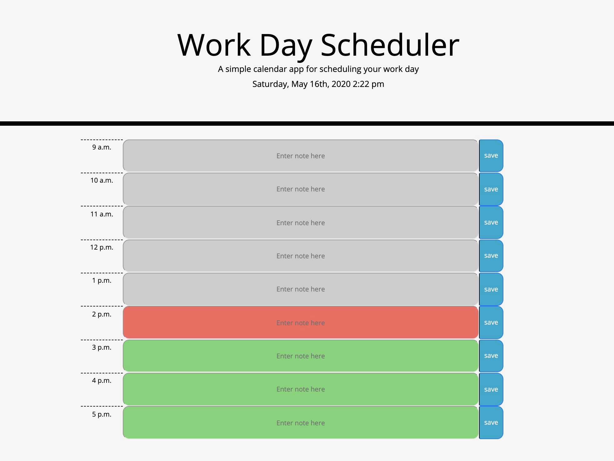 GitHub - kaitekelly/WorkDayScheduler: A work day scheduler calendar ...