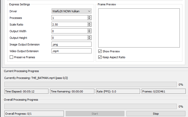 On Waifu2x NCNN Vulkan, it does not go anywhere past "[+] INFO: Main process waiting for ...