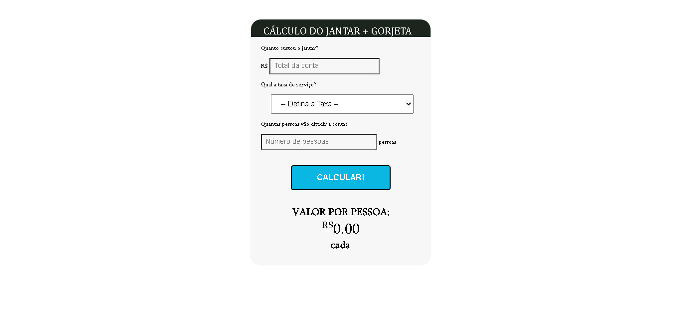 GitHub - LandoDanvers/CalcularJantar: Um pequeno projeto em HTML CSS JS para calcular conta e ...