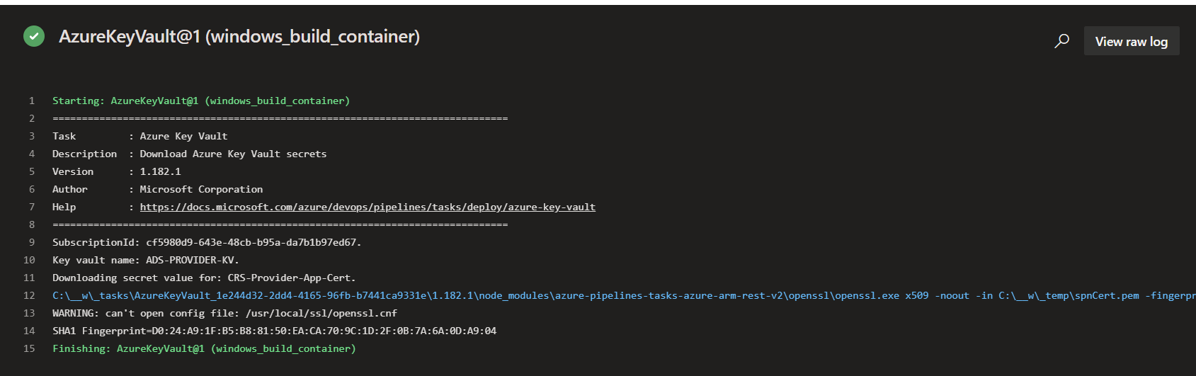 Azure Key Vault Task- unable download a certificate · Issue #14907 · microsoft/azure-pipelines ...