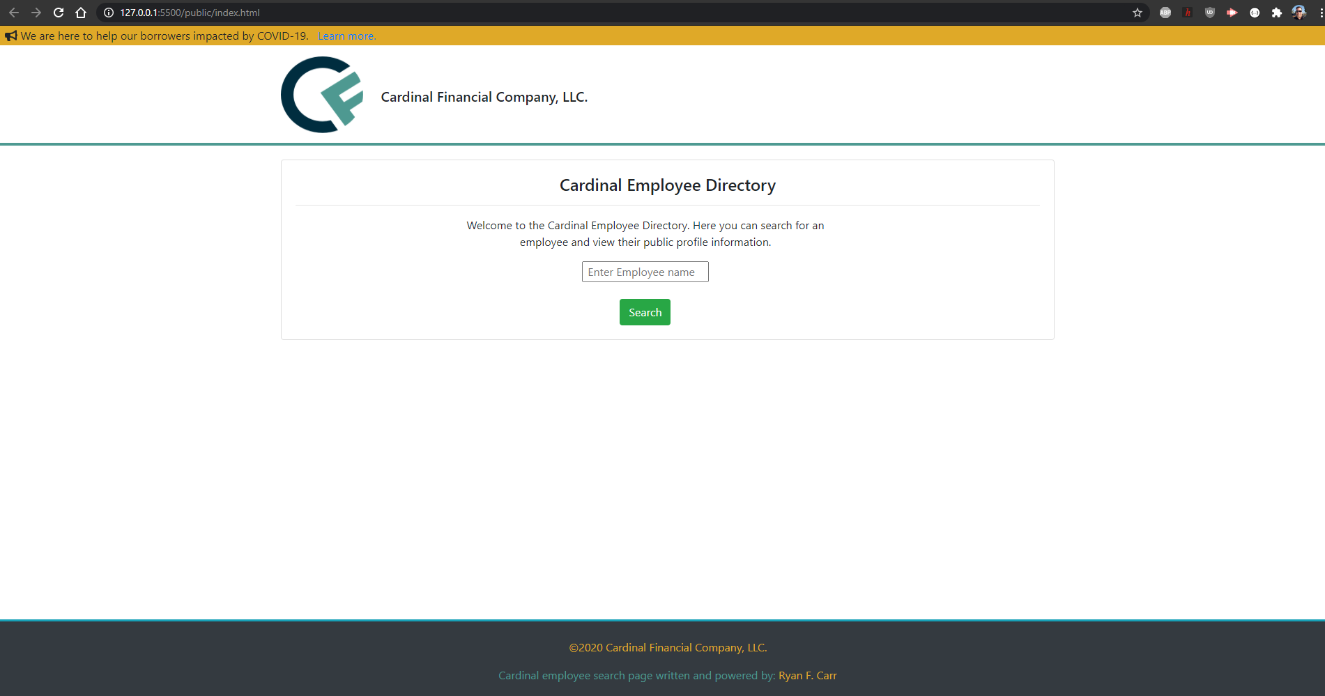 GitHub - RyanFCarr/Cardinal-Employee-Directory: A searchable directory of fictitious employees.