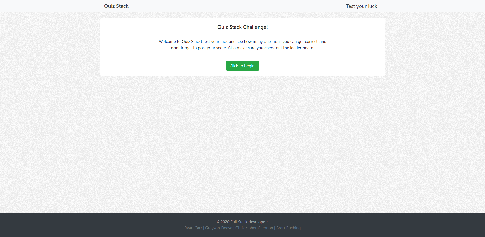 GitHub - graysondeese/QuizStack: A simple quiz application using relevant subject matter from a ...