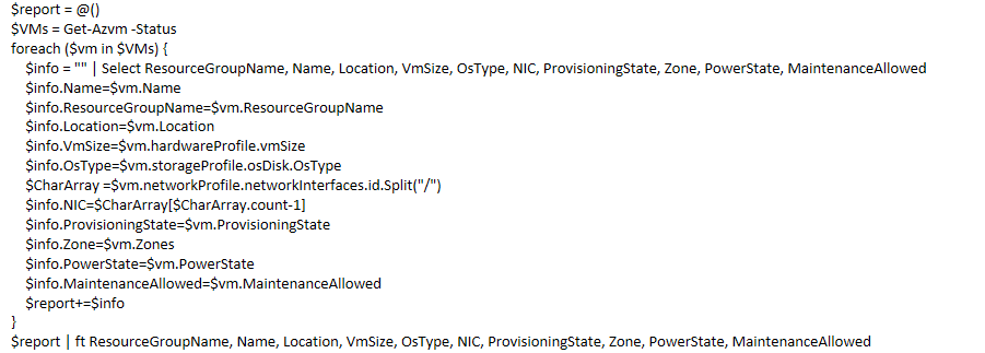 Get Azvm Status Warningaction Ignore Skips To Query For A Mount Of Vms When It Hit 100 Limit