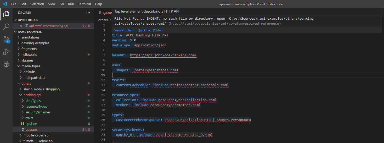 Whitespace in path to RAML file prevents fragments from loading · Issue ...
