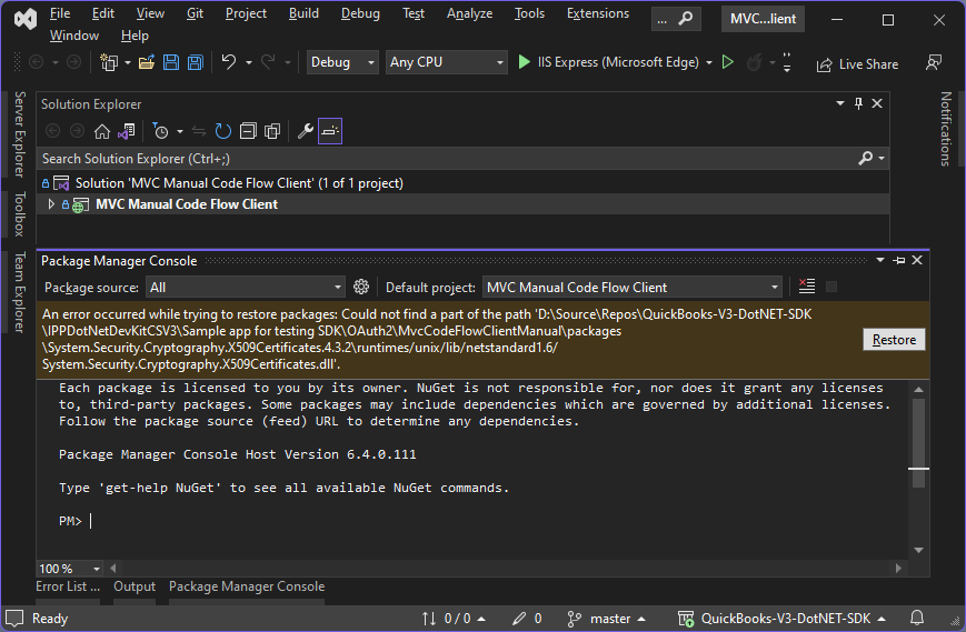 Missing Crypto X.509Certificate.dll Error · Issue #283 · intuit/QuickBooks-V3-DotNET-SDK · GitHub