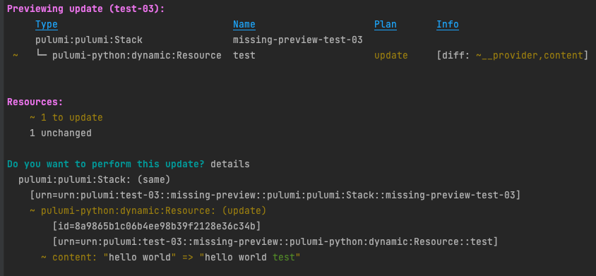 Preview diff not shown for Python dynamic resources providers · Issue ...