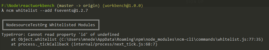 ncm whitelist --add doesn't work · Issue #161 · nodesource/ncm-cli · GitHub