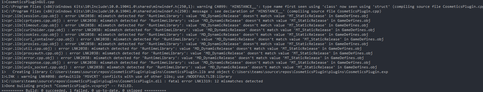 Linking CPR resolves to linker errors (VS19) · Issue #702 · libcpr/cpr · GitHub