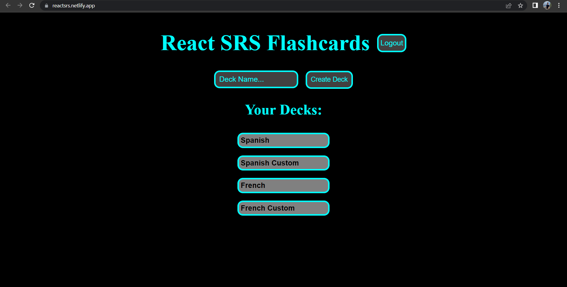 GitHub - JohnFuhrm12/React-SRS-Flashcards: A Spaced-Repetition-System (SRS) study tool using ...