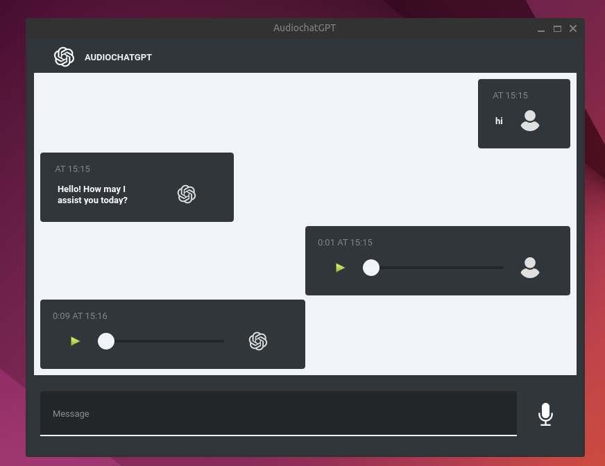 Github Said Ohamouddouaudiochatgpt Desktop Application Written In Python And Pyqt6 Which