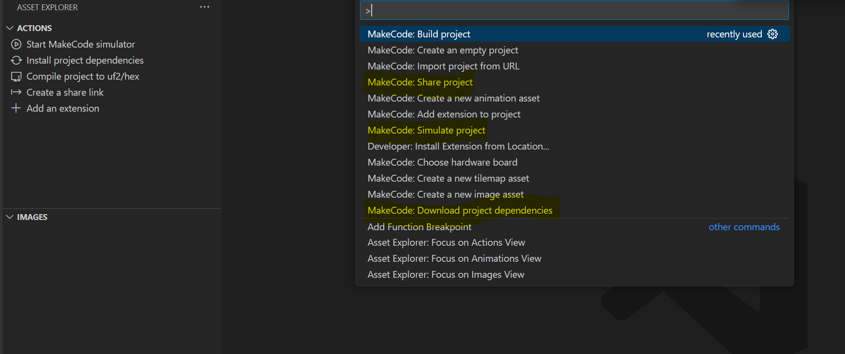 Inconsistency In The Naming Between Commands And The Extension View · Issue 24 · Microsoft