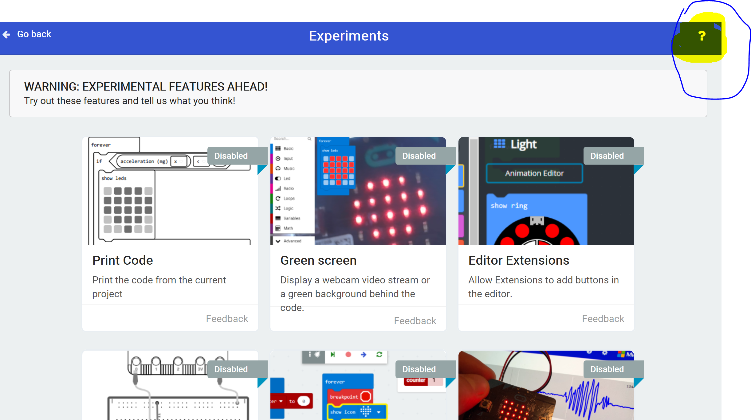 404 in experiments help · Issue #1548 · microsoft/pxt-microbit · GitHub