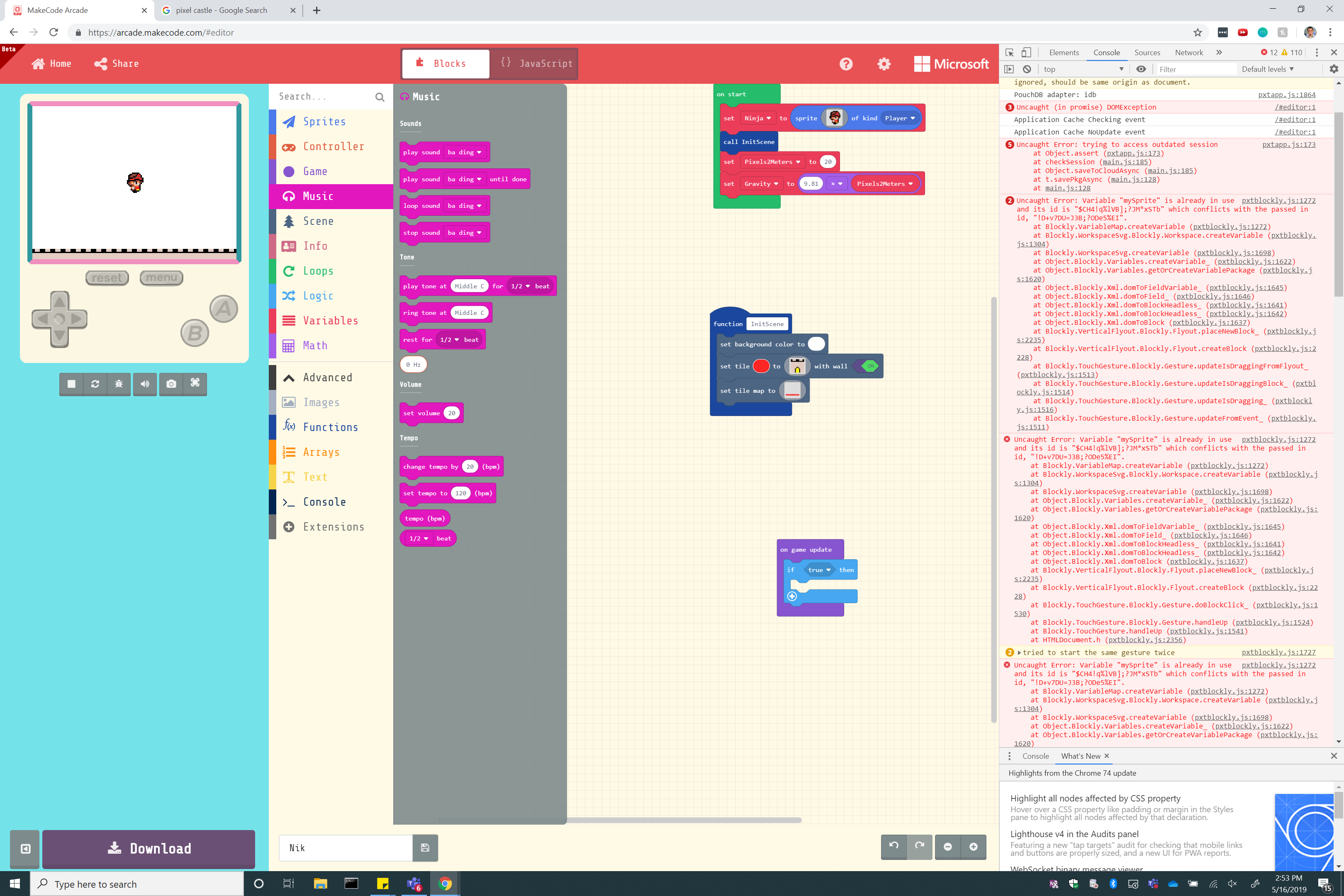 Crash in arcade blockly · Issue #980 · microsoft/pxt-arcade · GitHub
