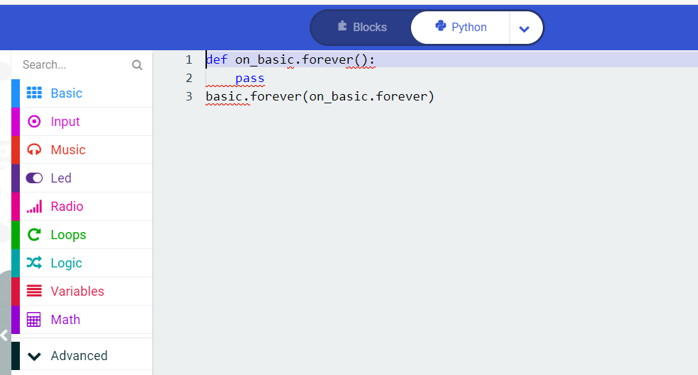 Python shows error on new Project · Issue #2837 · microsoft/pxt-microbit · GitHub
