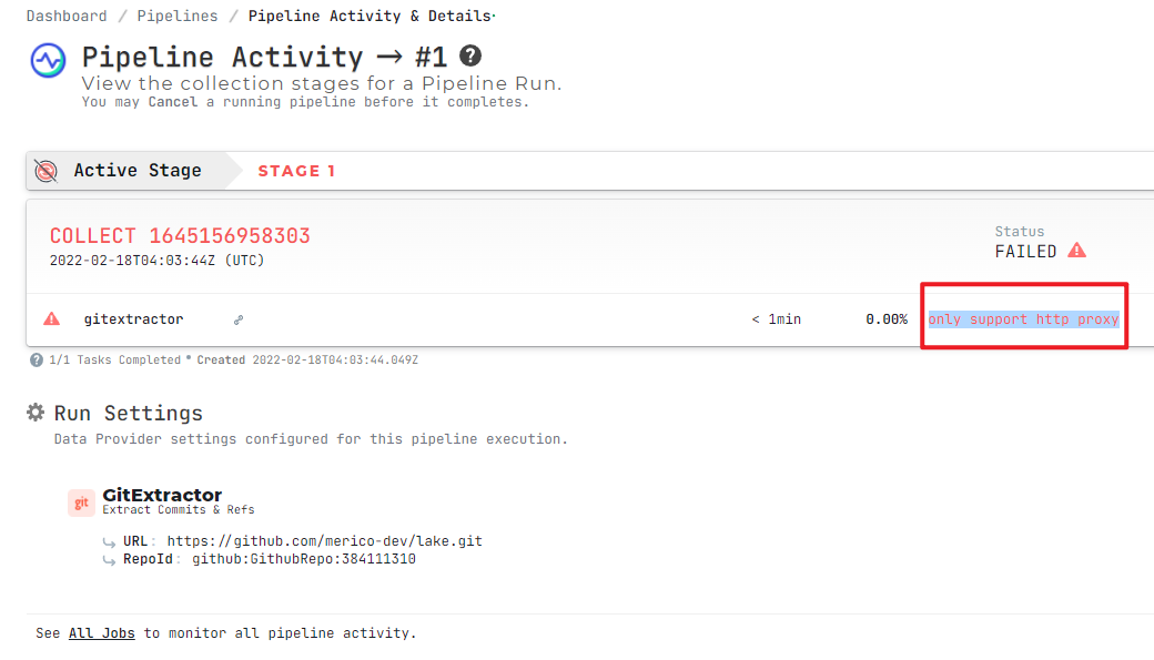 Gitextractor Reported Only Support Proxy · Issue 1231 · Apache Incubator Devlake · Github
