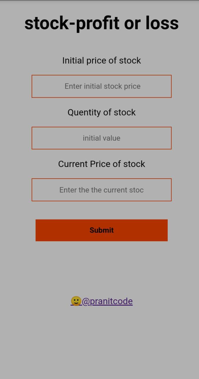 GitHub - pranitcode/Stock-profit-loss-Mark-14-JS