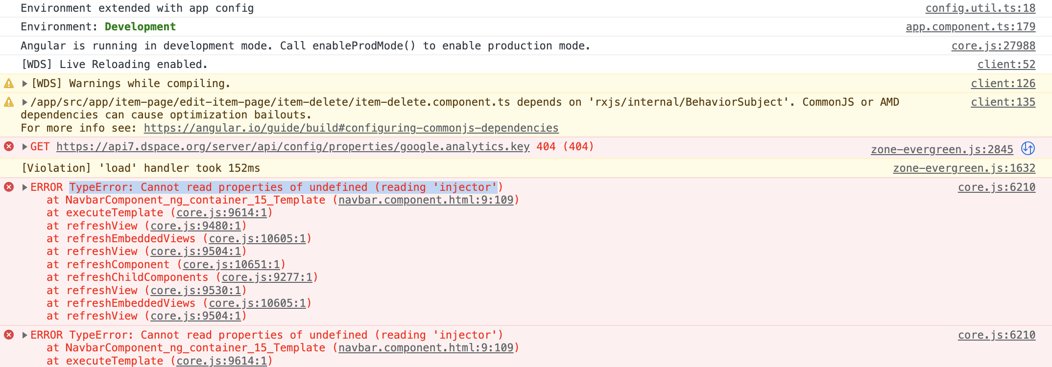 Errors using the "custom" theme in DSpace 7.2 · Issue #1528 · DSpace/dspace-angular · GitHub