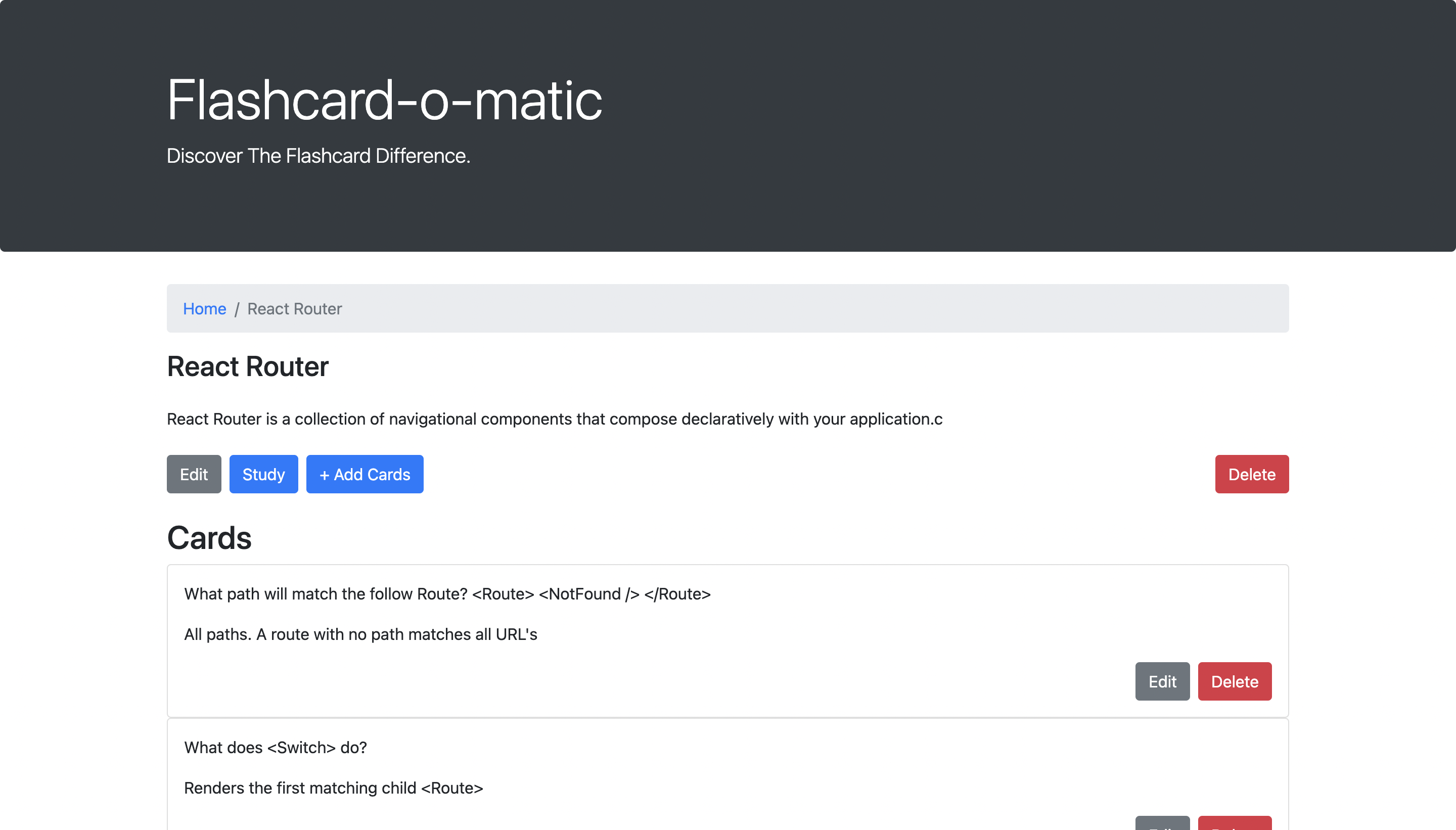 GitHub - AZForest/FlashCardApp: Client app that allows users to view, create, edit, and delete ...