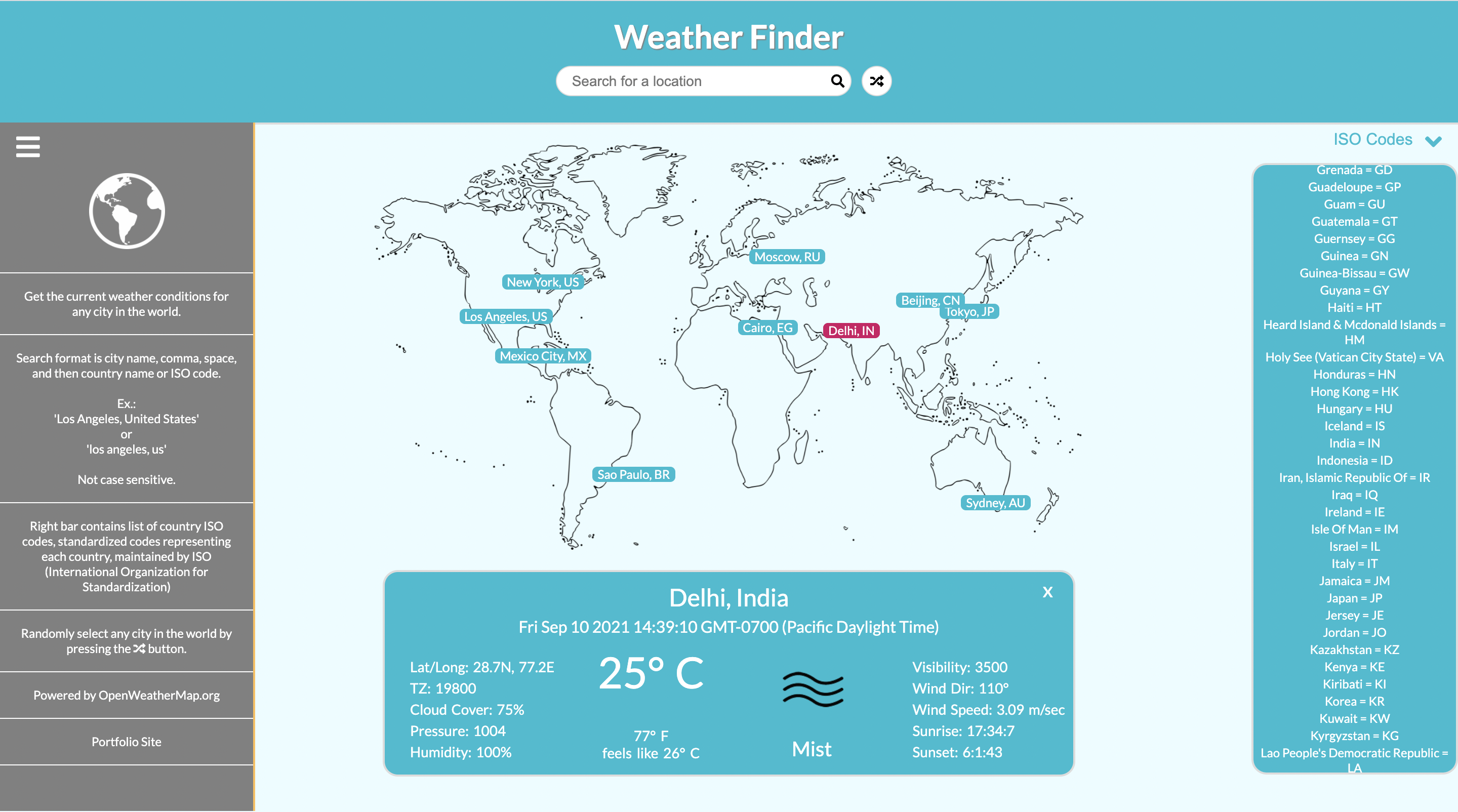 GitHub - AZForest/WeatherFinder: Client app that retrieves weather data from the OpenWeatherMap ...