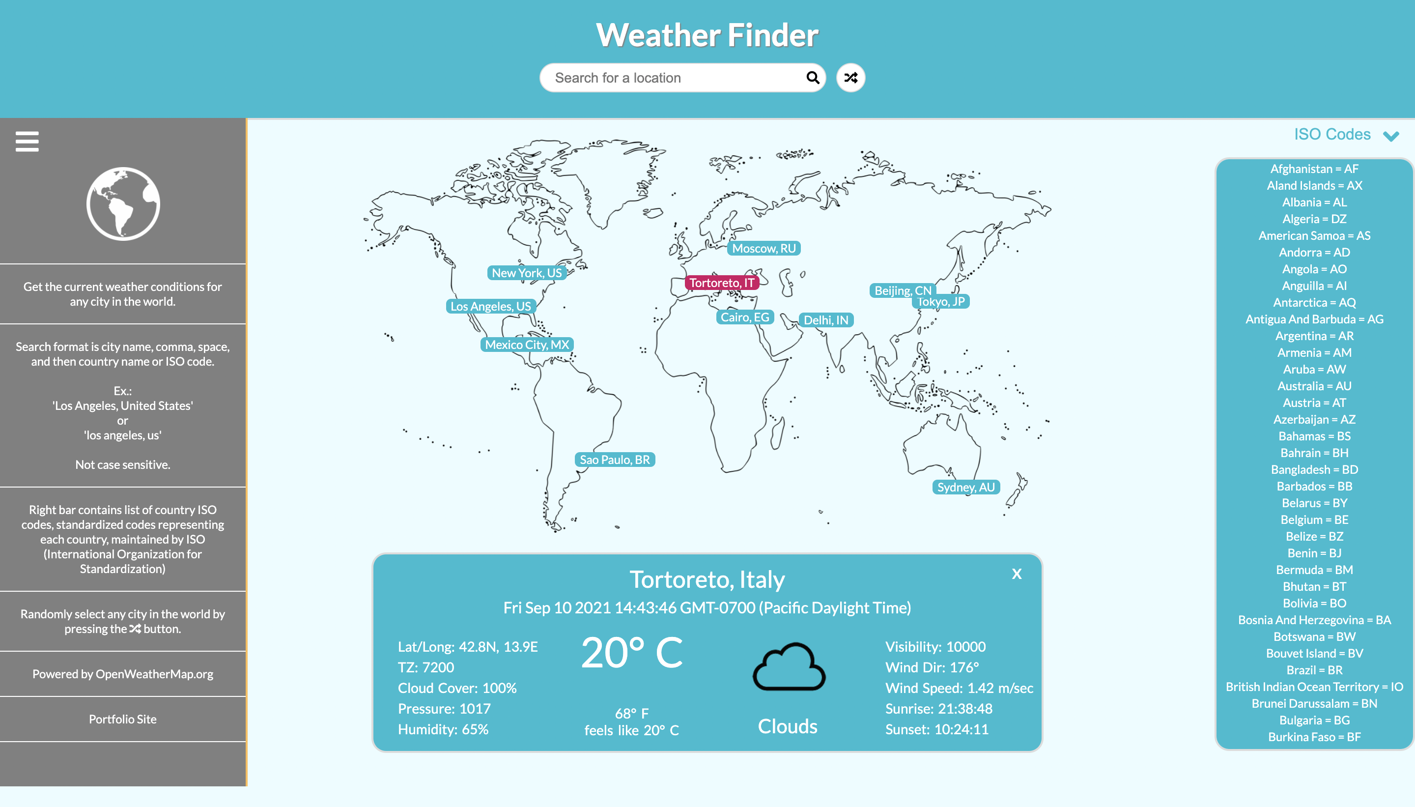 GitHub - AZForest/WeatherFinder: Client app that retrieves weather data ...